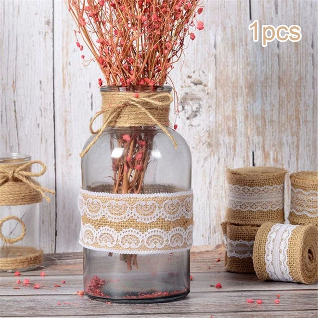 DIY WEDDING RUSTIC Vintage Lace Ribbon Hessian Edge Jute Burlap Sisal ...