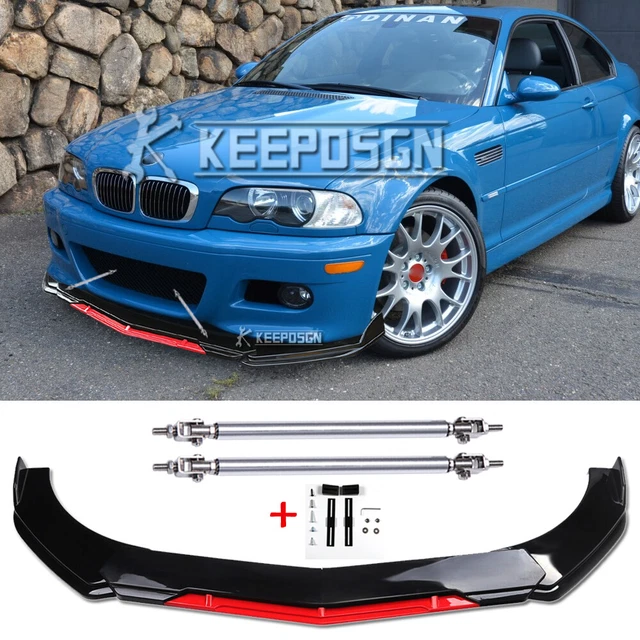 FOR 3 SERIES E46 E90 E91 E93 F30 Front Bumper Lip Splitter Red Chin ...