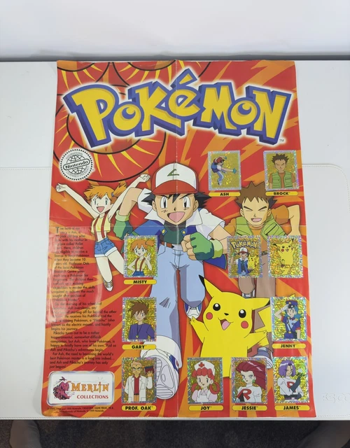 OFFICIAL 1999 MERLIN Pokemon Sticker Album Wall Chart Poster 100% ...