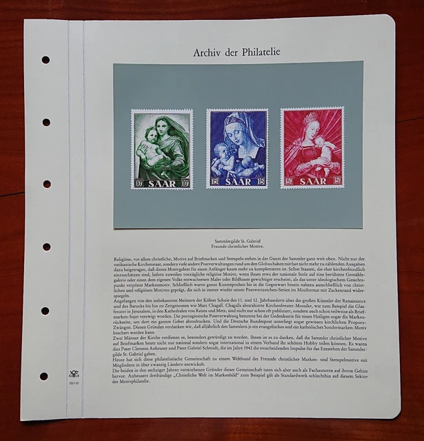 VORDRUCKBLATT ARCHIVES LE Philatélie Sammlergilde St.Gabriel Saar Jesus Maria EUR 3,77 - PicClick FR