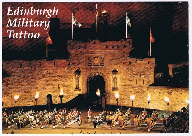 POSTCARD EDINBURGH MILITARY Tattoo Evening Edinburgh Castle Scotland UK ...
