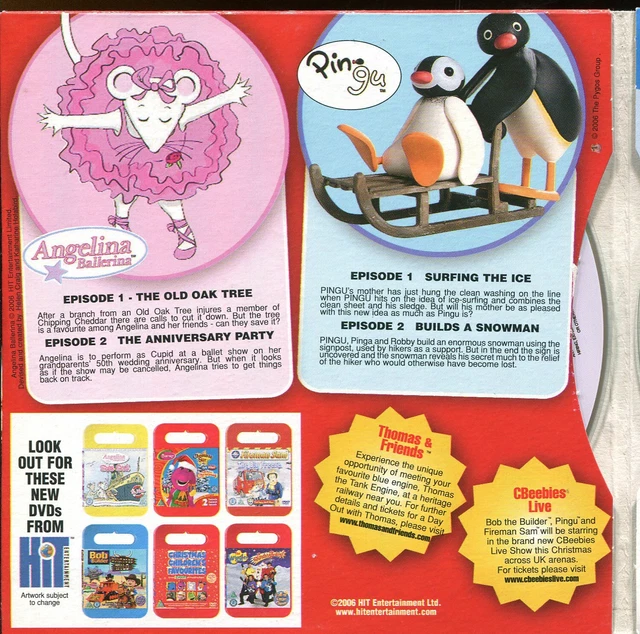 ANGELINA BALLERINA, PINGU, Terrance, Barney / 2 x DVD Newspaper Promo £ ...
