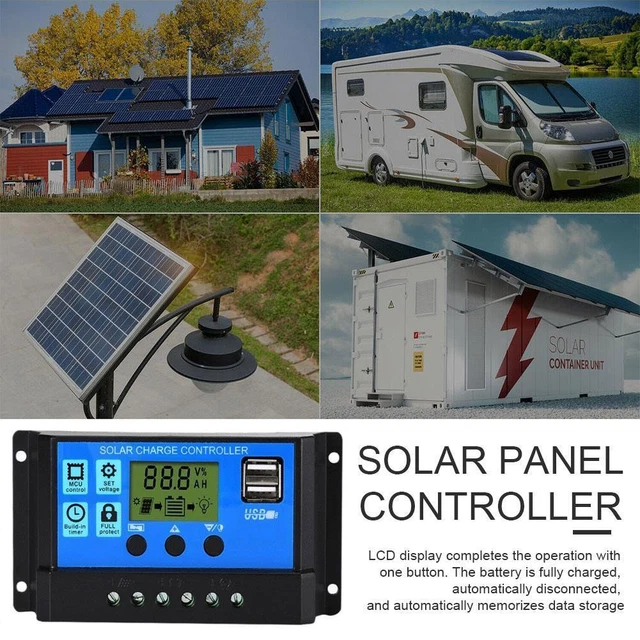 SOLAR PANEL LCD Regulator Charge Controller Battery Dual 24V 12V A USB ...