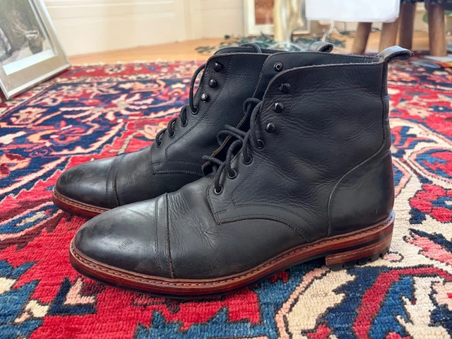 BLKBRD HAND WELTED Dixon Cap-Toe Derby Boot - Black Pullup Leather - US ...