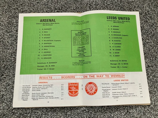 LEEDS V ARSENAL 1972 FA Cup Final Programme. £3.82 - PicClick UK