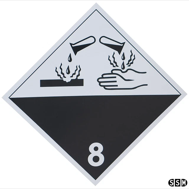 CARNET DE DANGER classe 8 tissus corrosifs aluminium double face ...