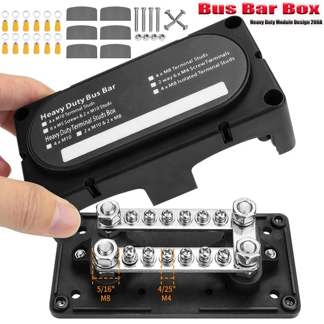 HEAVY DUTY 4*M8 Bus Bar/Power Distribution Box Screw Terminal Studs ...