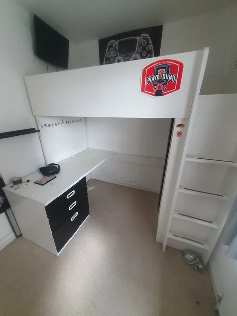 IKEA STUVA HIGH Sleeper Bed Wardrobe Storage IKEA Children with Desk £104.72 - PicClick UK