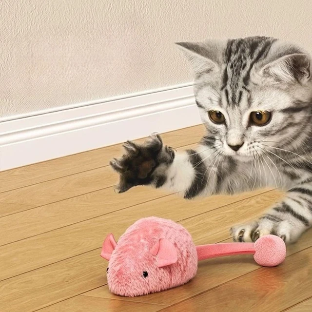 SIMULATION MOUSE INTERACTIVE Plush Mouse Cat Toys Interactive Cat Toy ...