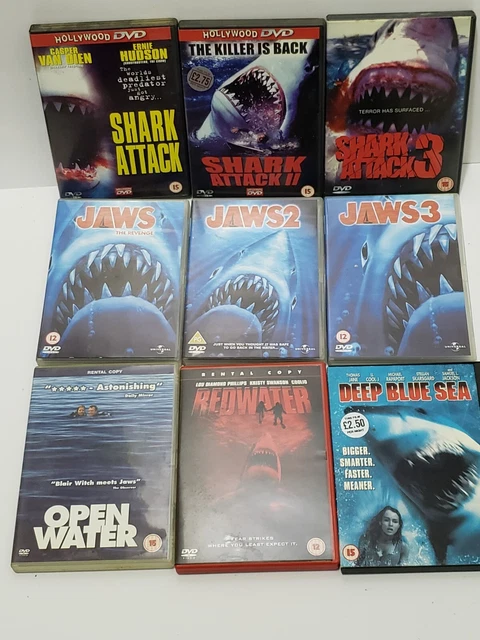 ULTIMATE SHARK ATTACK DVD Collection Jaws 1 2 3 Open & Red Water & Deep ...