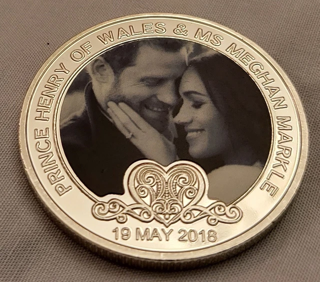 PRINCE HARRY MEGHAN Silver Royal Wedding Coin Family Netflix Queen ...