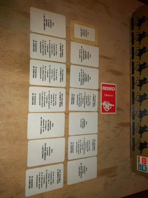 14 CARTE OBIETTIVI - RISIKO! EG Anni 80 - Set Completo - Ricambi EUR 10 ...