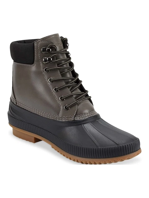 TOMMY HILFIGER MENS Gray Collar Waterproof Colins 2 Round Toe Duck ...
