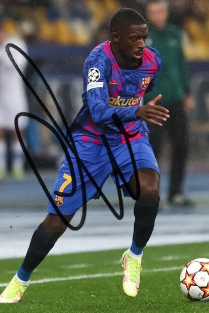 OUSMANE DEMBELE (1) BARCELONA & FRANCE - 6x4 Signed Autograph PHOTO ...
