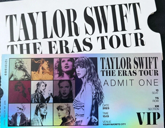 TAYLOR SWIFT ERAS Tour VIP Merch SOUVENIR TICKET - NOT AN ACTUAL ...