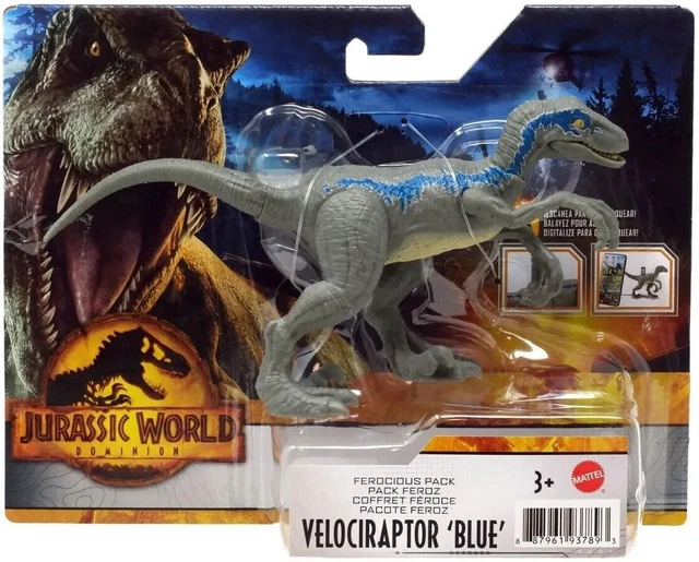 JURASSIC WORLD DOMINION Velociraptor 'Blue' Raptor Ferocious Pack ...