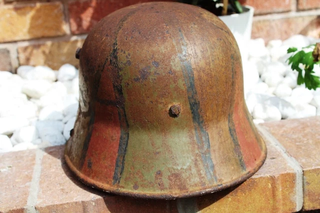 WW1 GERMAN ARMY Helmet with original Turtle camouflage, liner ...