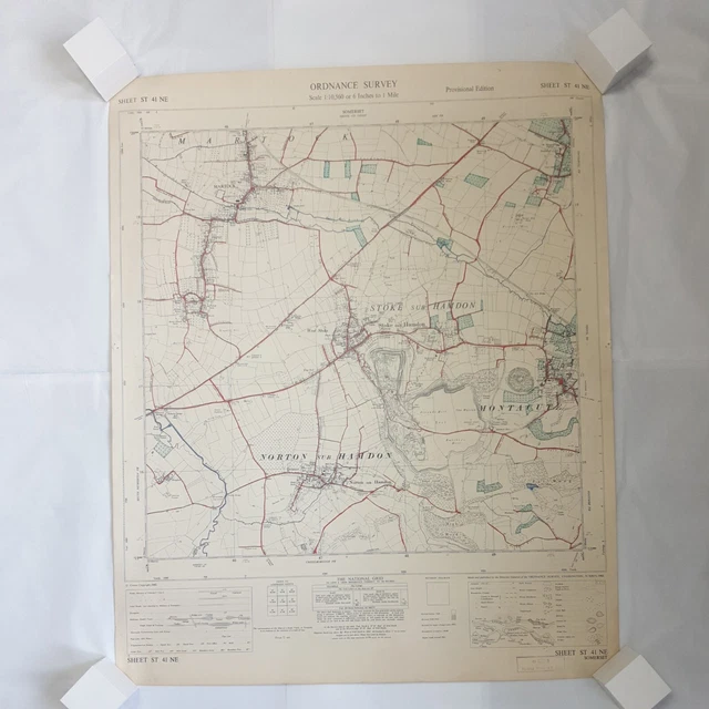 VINTAGE ORDNANCE SURVEY Map Of Somerset England 1960s , Old Map £15.00 ...