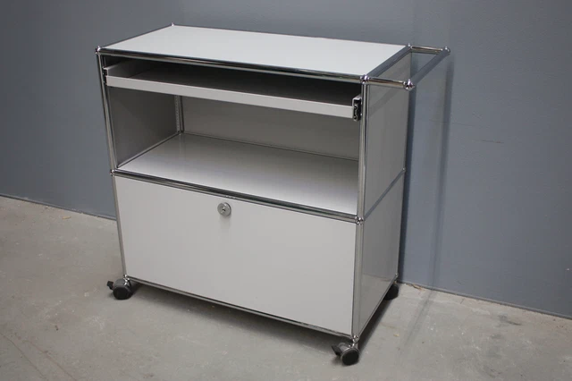 USM HALLER SERVIER-WAGEN Sideboard Tray Light Grey with Flap + Pull-Out ...