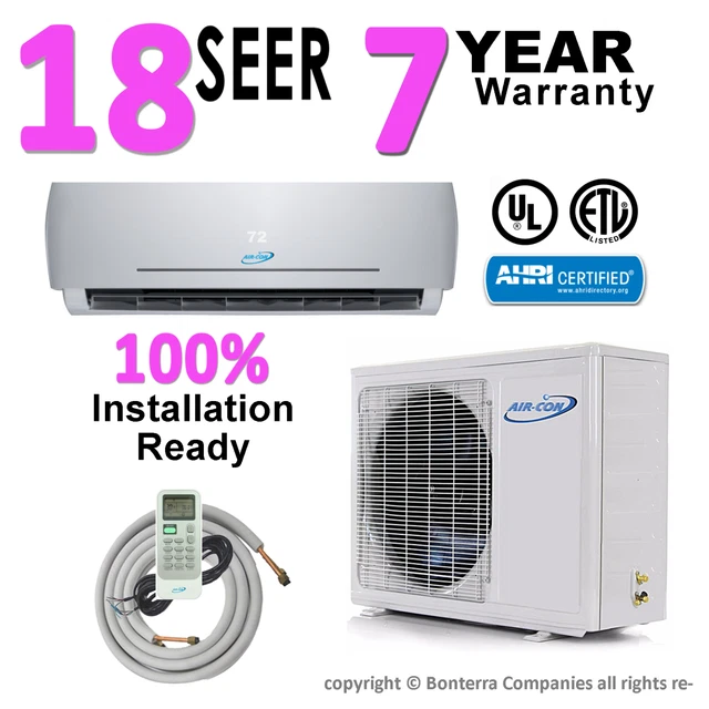 Air Con 24000 Btu Mini Split Air Conditioner Heat Pump Ductless 18 Seer