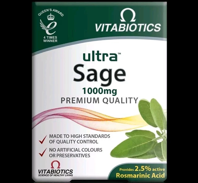 VITABIOTICS ULTRA SAGE 1000mg - Super Strength Brain & Memory Support ...