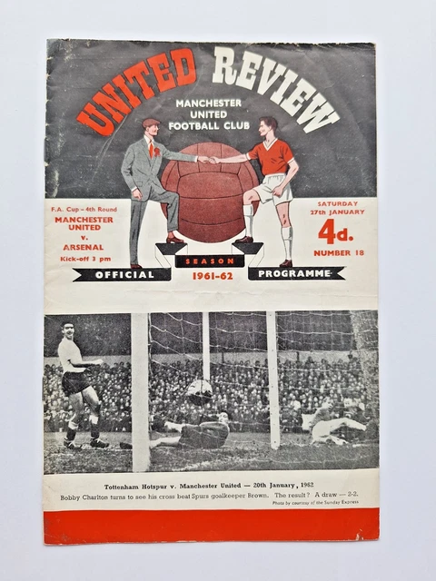 MANCHESTER UNITED V Arsenal (FAC) - Season 1961-62 Football Programme £ ...