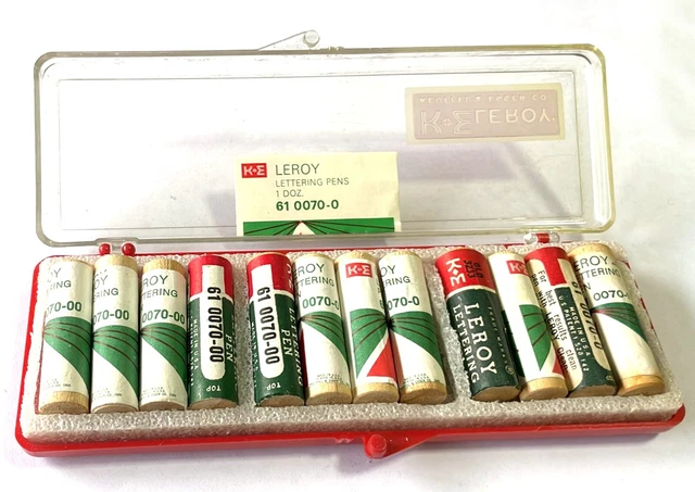 VINTAGE K&E LEROY Lettering Pens Set "61 0070" Assorted Sizes, NOS, USA ...