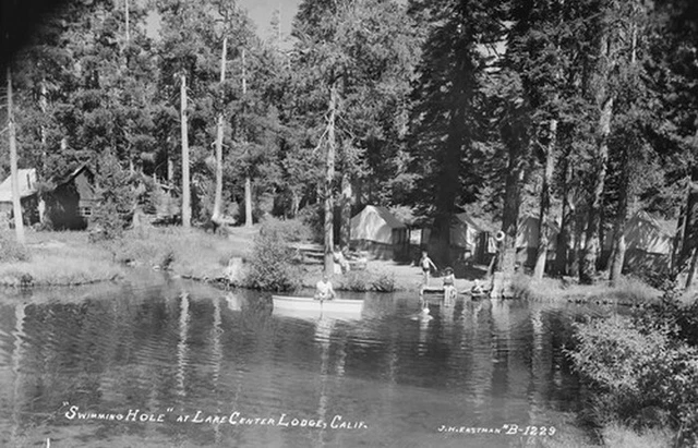 SWIMMING HOLE AT Lake Center Lodge California 1950s view OLD PHOTO 1 ...