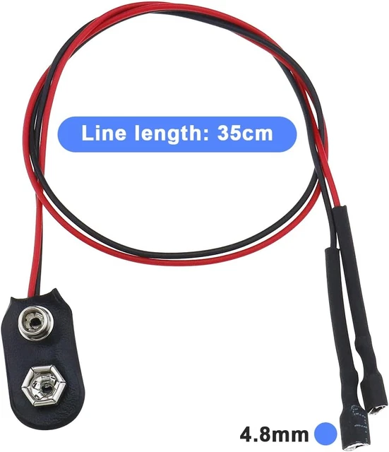 EMAGTECH 10PCS 9V Battery Clip Connectors Tinned Snap Strap Wire Lead ...