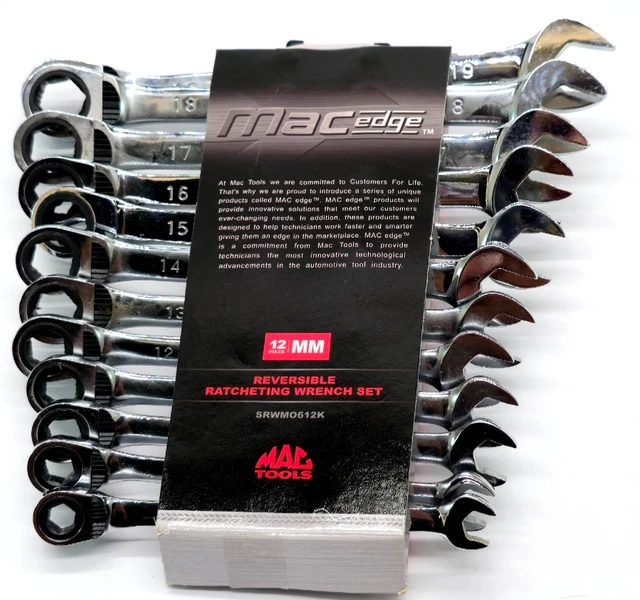 MAC TOOLS 12 Piece 6 point Mac Edge Reversible Ratcheting Wrench Set ...