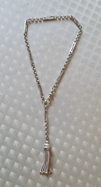 ANCIENNE CHAINE MONTRE gousset chatelaine en argent massif silver ...