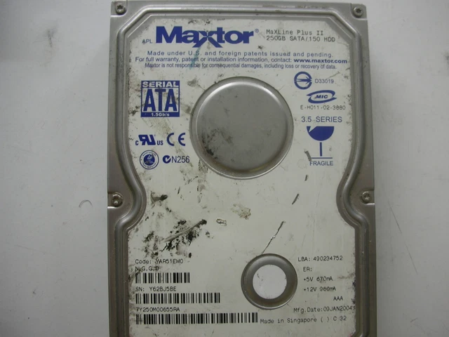 MAXTOR MAXLINE PLUS II 250gb YAR51EW0 301520104 EUR 10,30 - PicClick FR