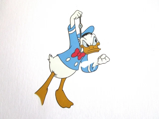 DONALD DUCK MICKEY mouse watch WALT DISNEY 80s ORIGINAL PRODUCTION CEL ...