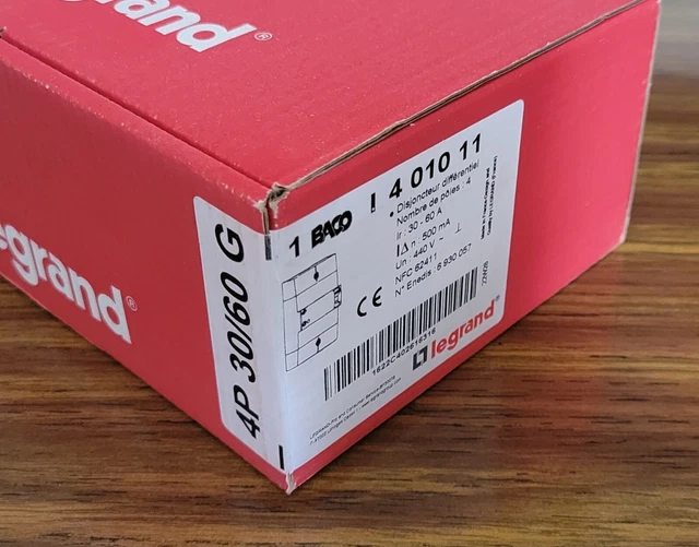 LEGRAND BACO DISJONCTEUR différentiel 401011 60A 500mA 4P 30/60 * NEUF ...