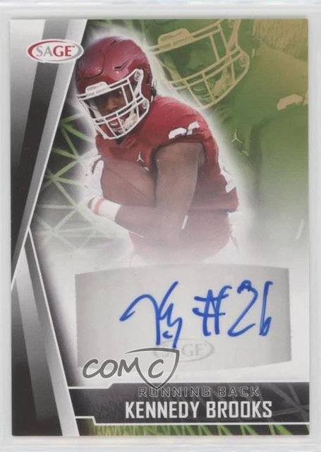 2022 SAGE HIGH Series Auto Black Kennedy Brooks #A-KB Rookie Auto RC $6 ...