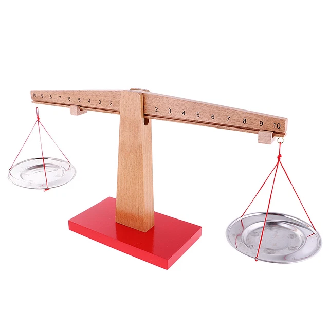 KIDS QUANTITY AND Balance Learning Scale Wooden Toy for Montessori ...