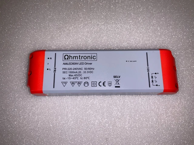 OHMTRONIC LED DRIVER AMLED50W 33.3V 40V MAX 50/60Hz £25.00 - PicClick UK