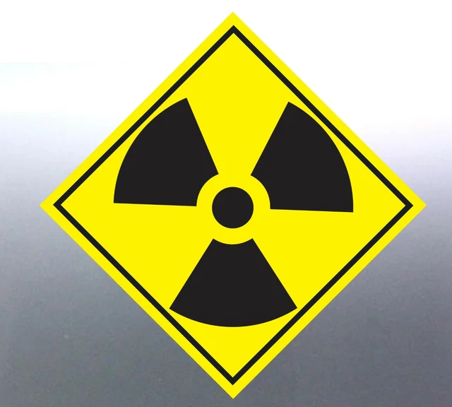 10 AT 150 mm Radioactive sticker safety sign vinyl HAZMAT PPE Safe ...