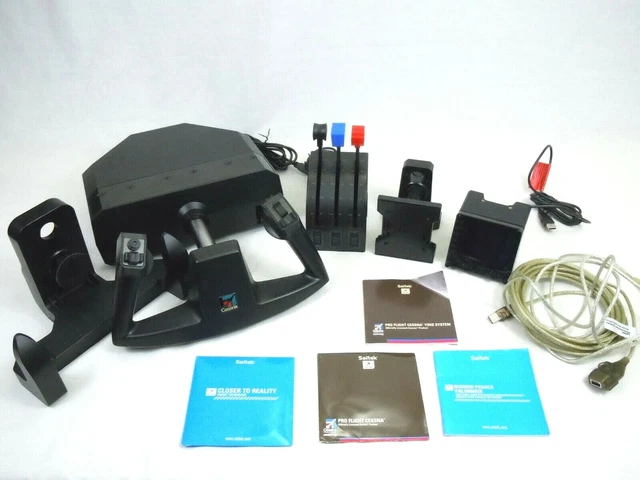 SAITEK PRO FLIGHT Cessna YOKE and THROTTLE and FLIGHT INSTRUMENT PANEL ...
