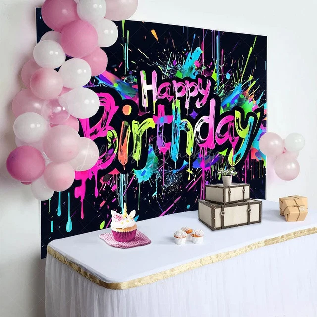 LOFARIS BRIGHT COLOR Pop Style Graffiti Birthday Backdrop $36.09 ...