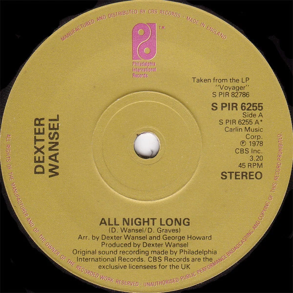 DEXTER WANSEL - Toute la nuit longue (7", Single) EUR 11,86 - PicClick FR