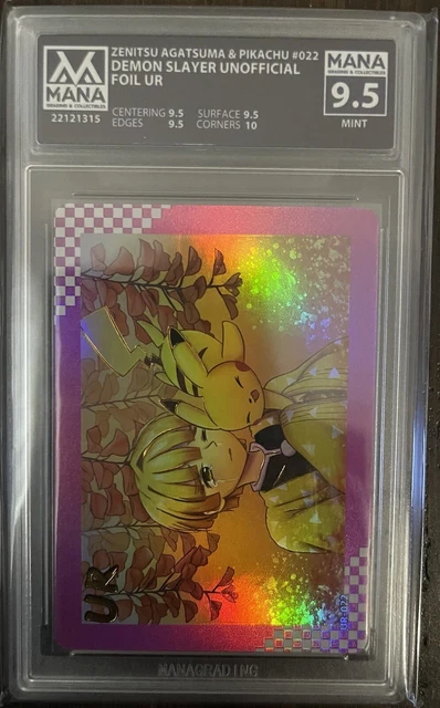 ZENITSU AGATSUMA X Pikachu SSR Rare Premium Holo Demon Slayer,MANA ...