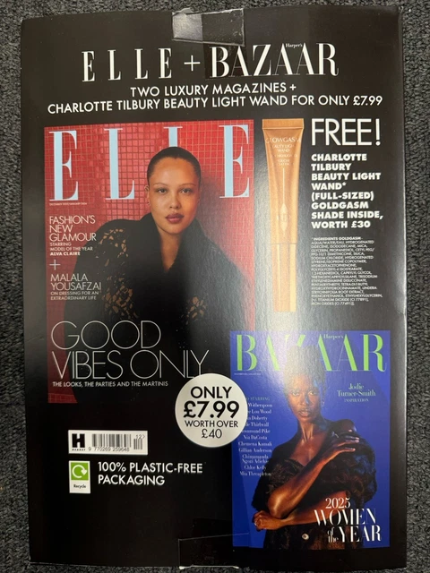 BRITISH ELLE MAGAZINE UK December / January 2026 + free Charlotte ...