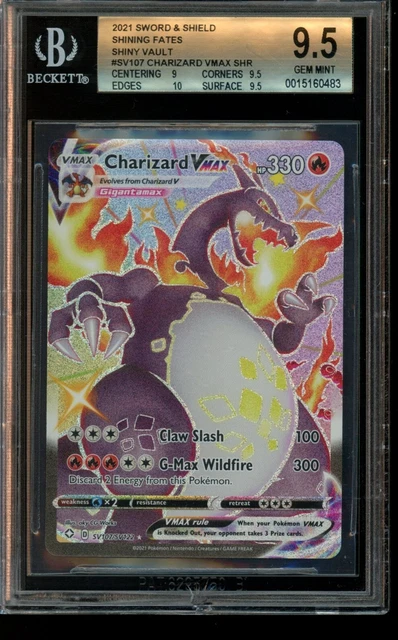 BGS 9.5 GEM Mint Pokemon Charizard VMAX Shining Fates #SV107 2021 $221. ...