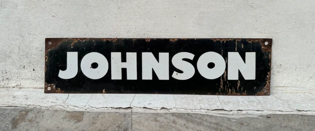 1940'S VINTAGE ANCIEN Rare Johnson Mark Publicité Porcelaine Émail ...