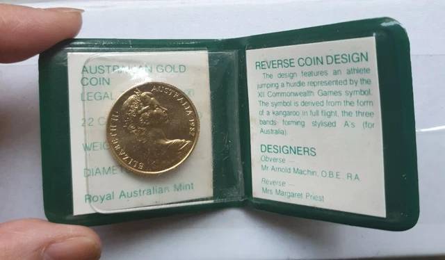 XII COMMONWEALTH GAMES Brisbane 1982 $200 Gold Coin 22K Gold 10g $1,400 ...