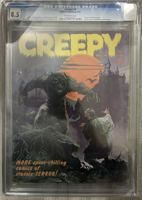 CREEPY #4 CGC 8.5 Vf+ Classic Frank Frazetta Cover 1965 Warren Magazine ...