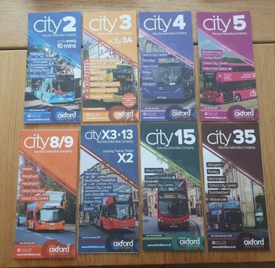 OXFORD BUS COMPANY: 4 x Timetable leaflets for City of Oxford routes ...