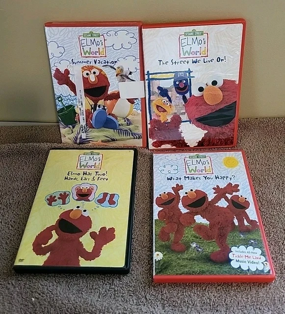 ELMO'S WORLD SESAME street DVD lot of 4.our street, vacation hands ...