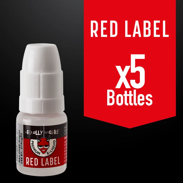 TOTALLY WICKED VAPE Juice E-liquid 5x10ml BUNDLE 3mg-18mg Red Label ...